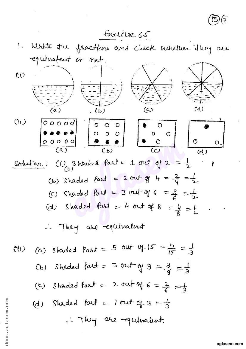 RD Sharma Solutions Class 6 Maths Chapter 6 Fractions Exercise 6 5