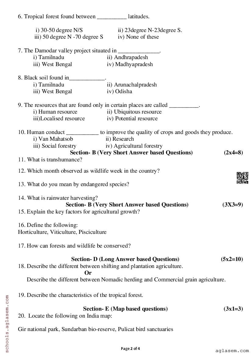 Class 8 Social Science Mid Term Question Paper 2025 | Download 8th Term ...