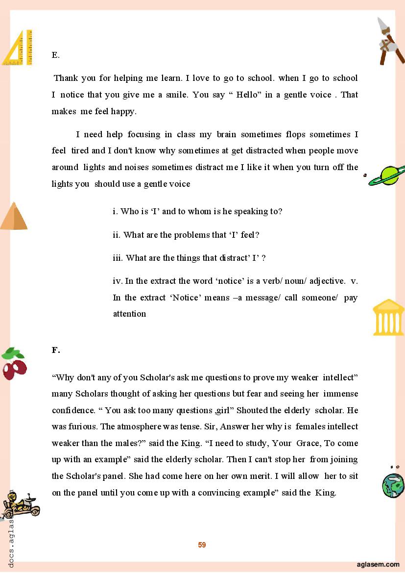 CGBSE Class 10th Question Bank for English (PDF) - Important Questions ...