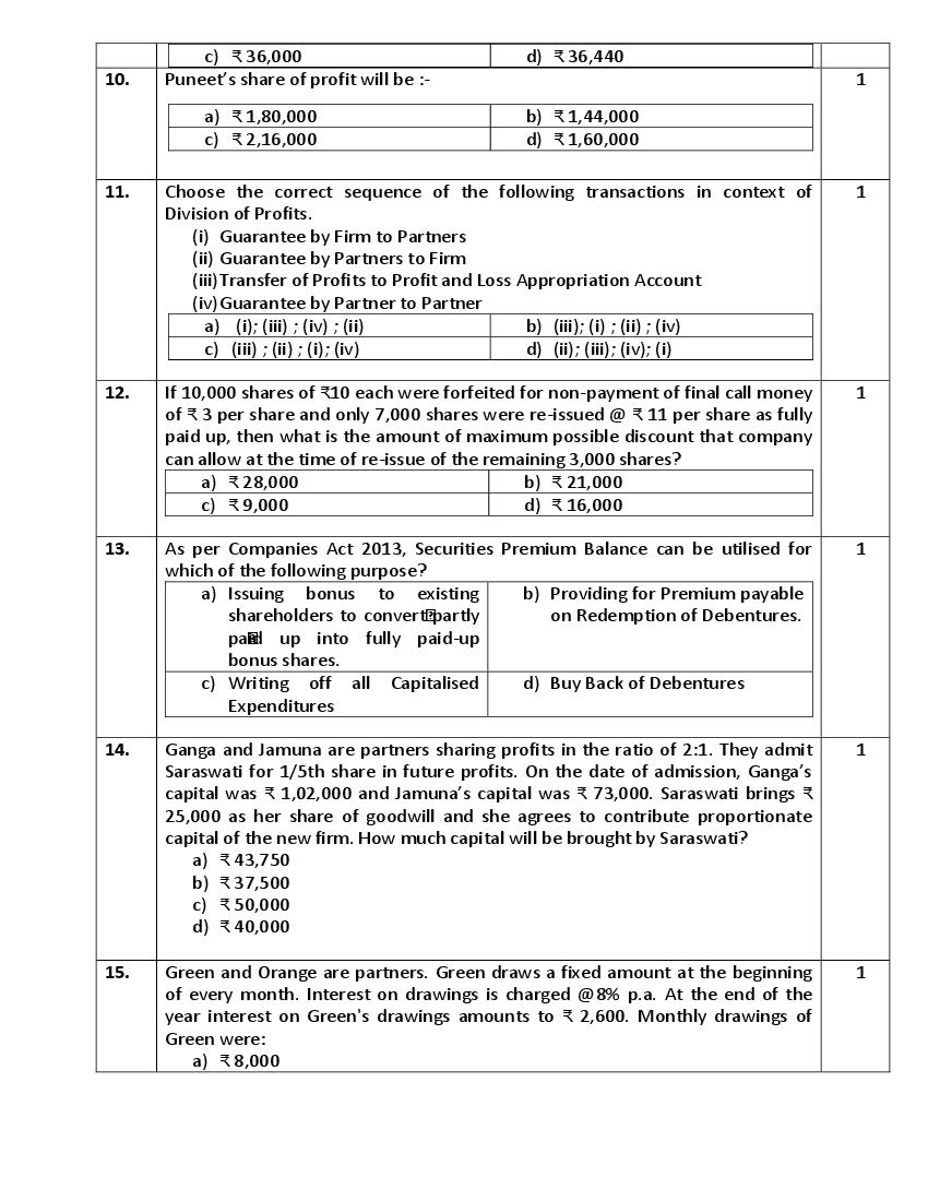 CBSE Class 12 Accountancy Sample Paper 2023 PDF Class 12 CBSE Class 12 Accountancy Sample Paper 2023 PDF Class 12