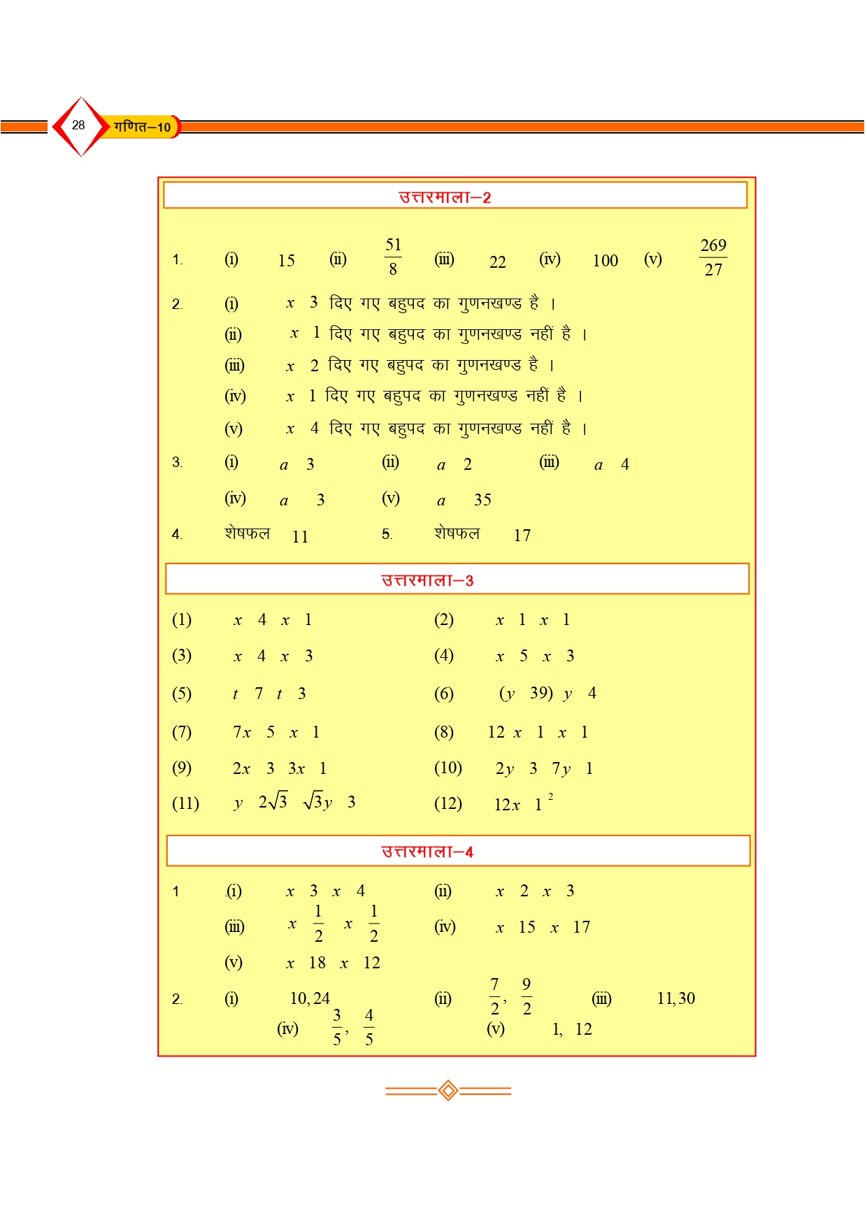 CGBSE Class 10th Ganit Book PDF in Hindi Medium - Download Online - CGBSE Solutions