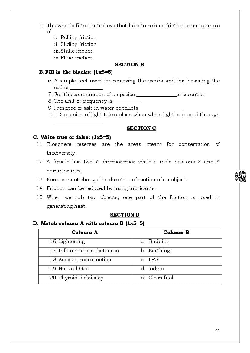 MBOSE Class VIII Science Sample Paper 2026 (PDF) - Download Meghalaya ...