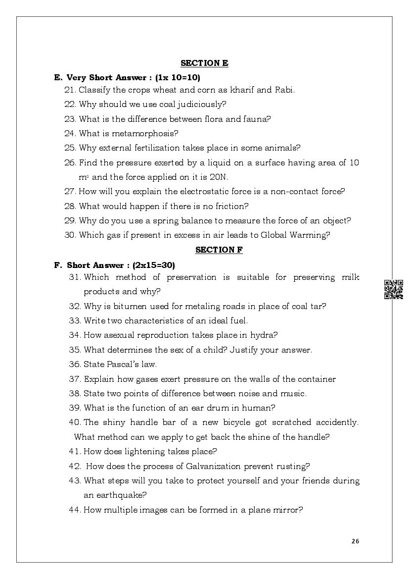 MBOSE Class VIII Science Sample Paper 2026 (PDF) - Download Meghalaya ...