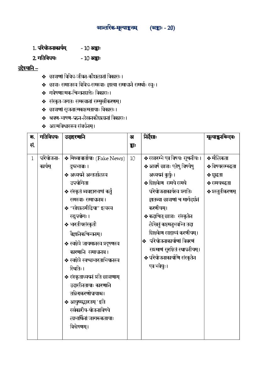 CBSE Syllabus for Class 12 Sanskrit Core 2021-22 [Revised]