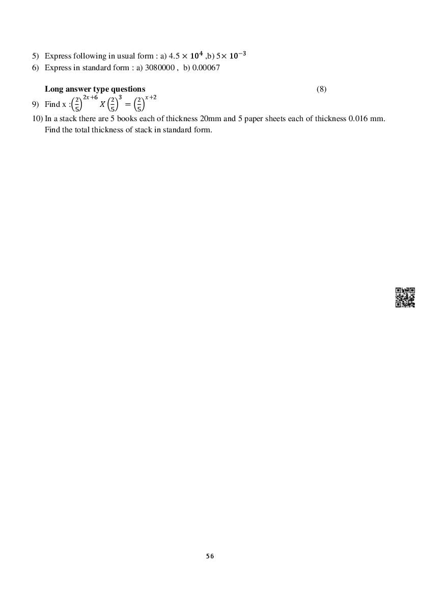 Class 8 Maths Notes for Exponents and Powers (PDF) - Study Material ...