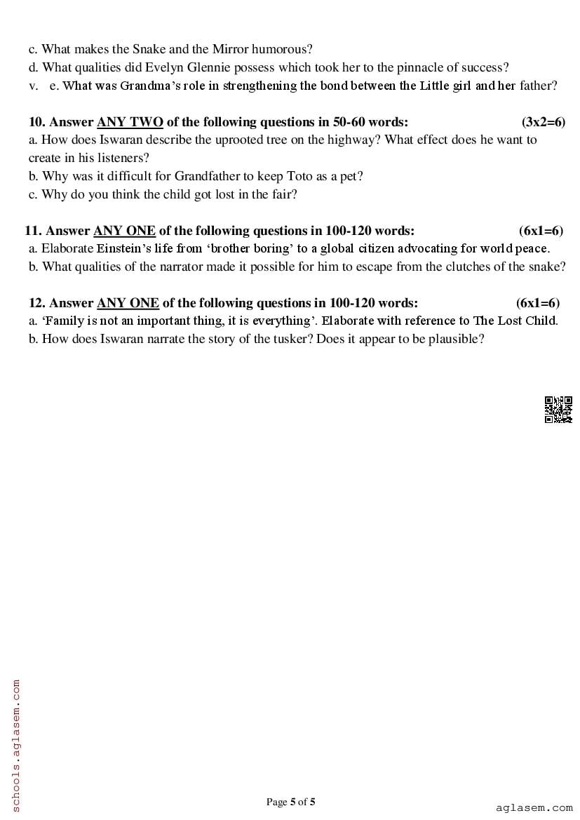 Class 9 English Mid Term Question Paper 2025 | Download 9th Term 1 Exam ...