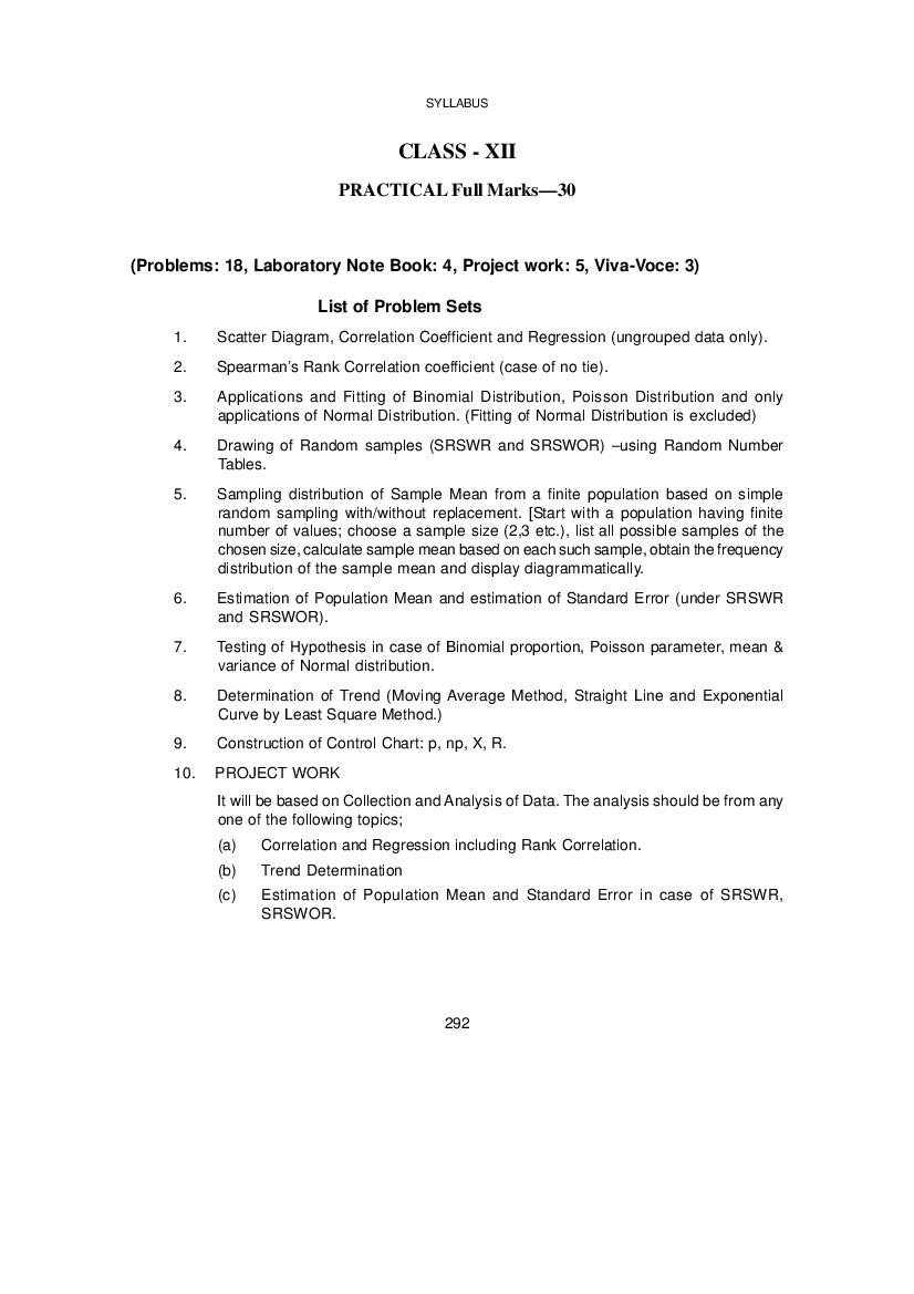 WBCHSE Class 12 Statistics Syllabus 2023 PDF West Bengal Board WBCHSE Class 12 Statistics Syllabus 2023 PDF West Bengal Board