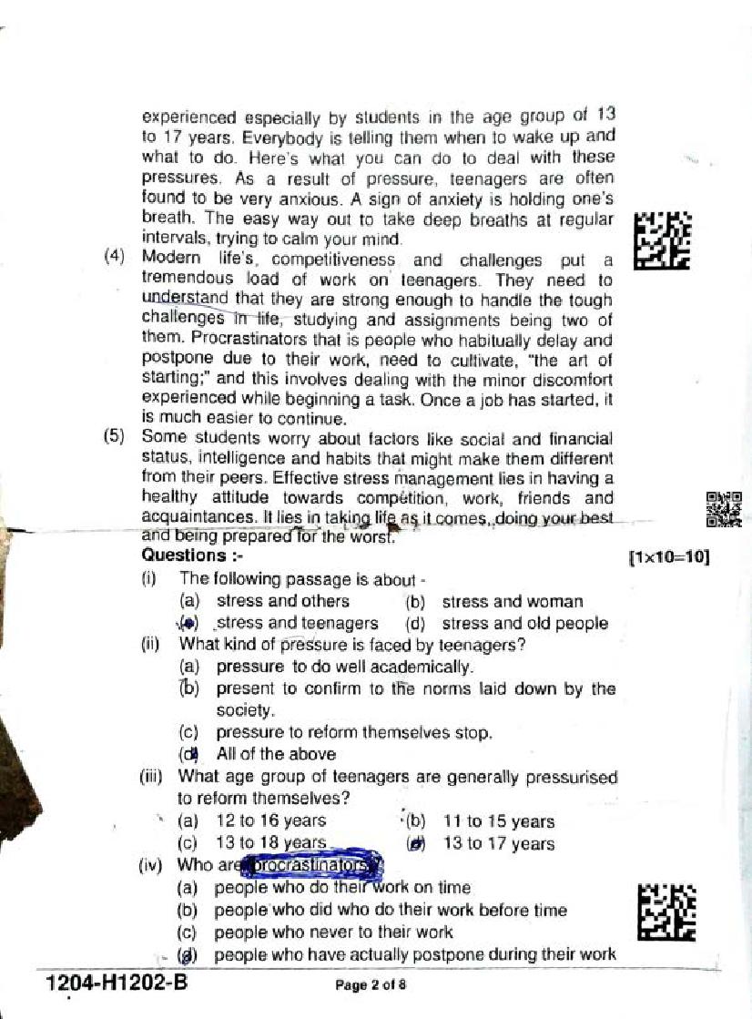 MP Board Class 12th English Ardhvaarshik Paper 2024-2025 (PDF) - AglaSem