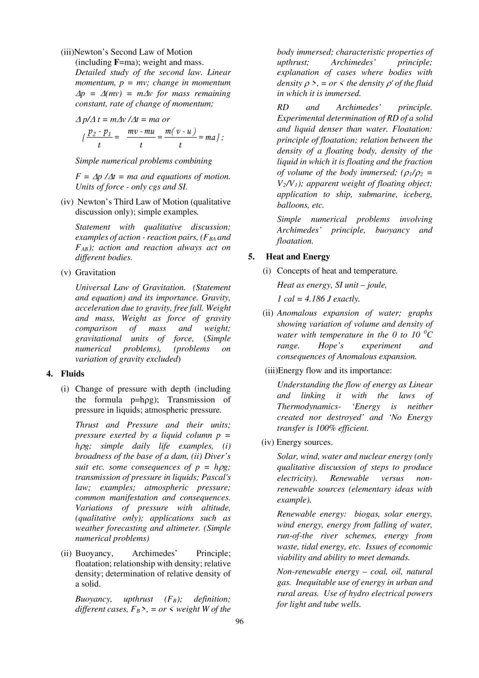 ICSE Physics Syllabus 2020 - 2021 for Class 9, Class 10 | AglaSem Schools