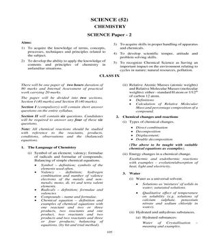 ICSE Class 10 Chemistry Syllabus 2021
