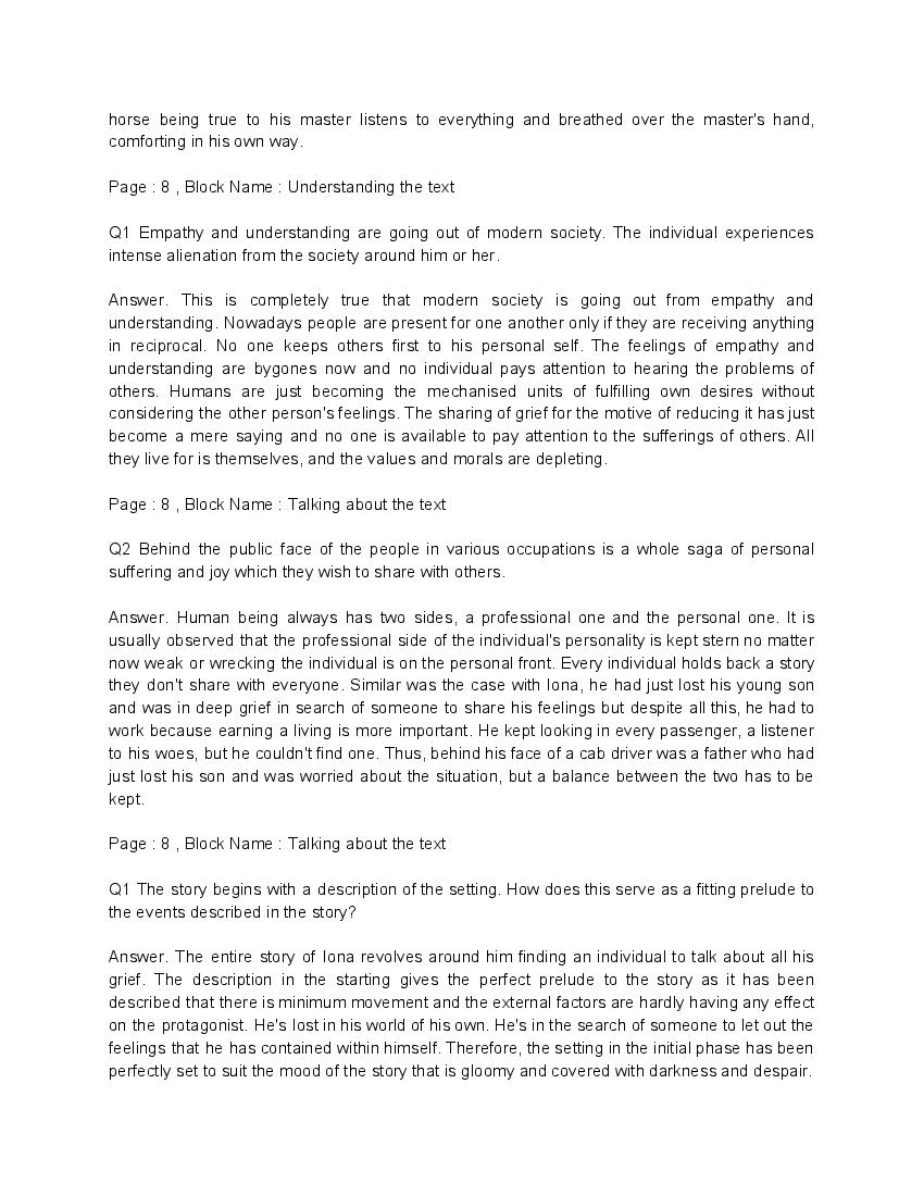 NCERT Solutions For Class 11 English Chapter 1 The Lament ion