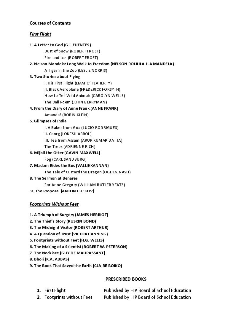 HP Board Class 10th Syllabus 2025 (PDF) - HPBOSE Syllabus for Class 10 ...