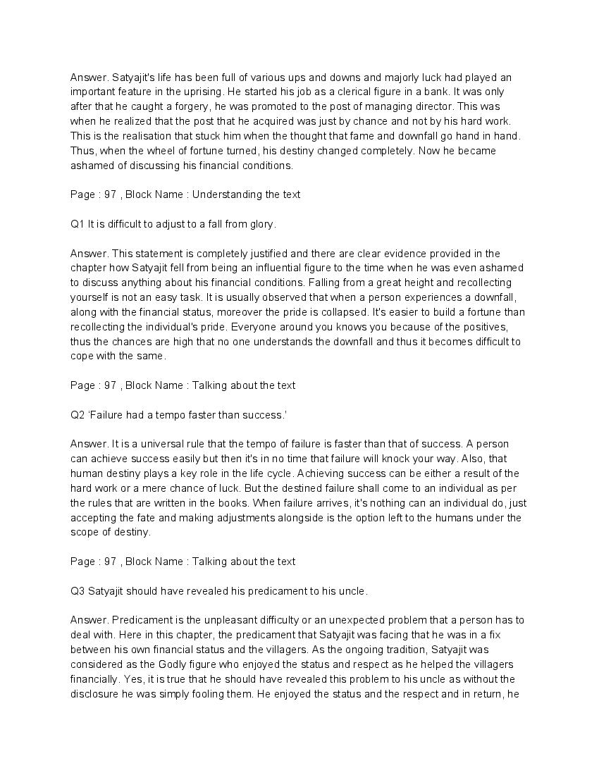 NCERT Solutions For Class 11 English Chapter 7 Glory At Twilight PDF 
