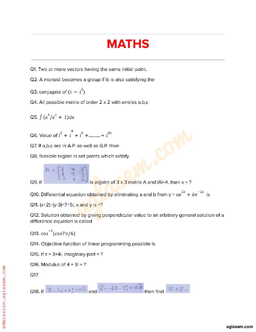IMU CET 2022 Question Paper PDF Download Here AglaSem Admission