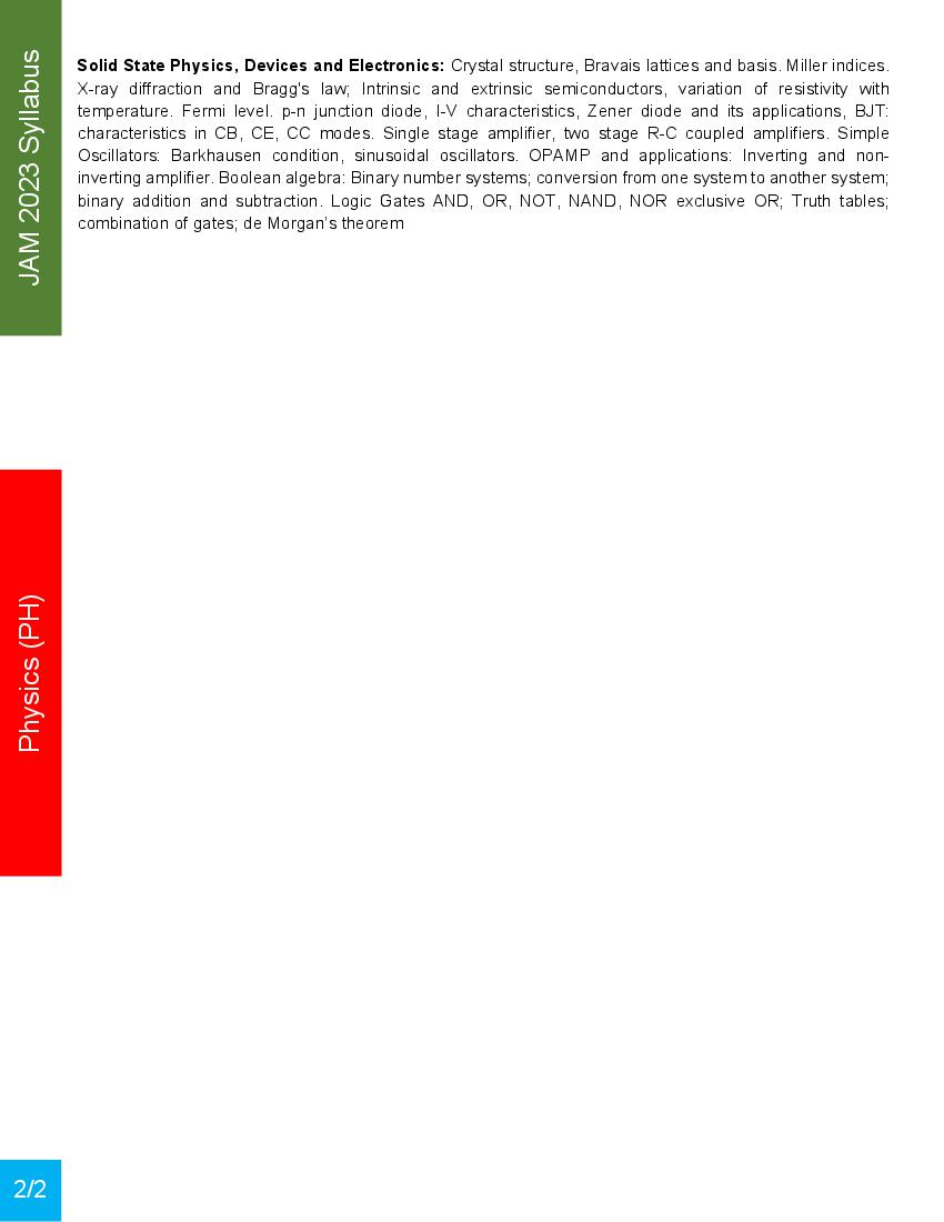 IIT JAM 2024 Syllabus (PDF) - AglaSem Admission