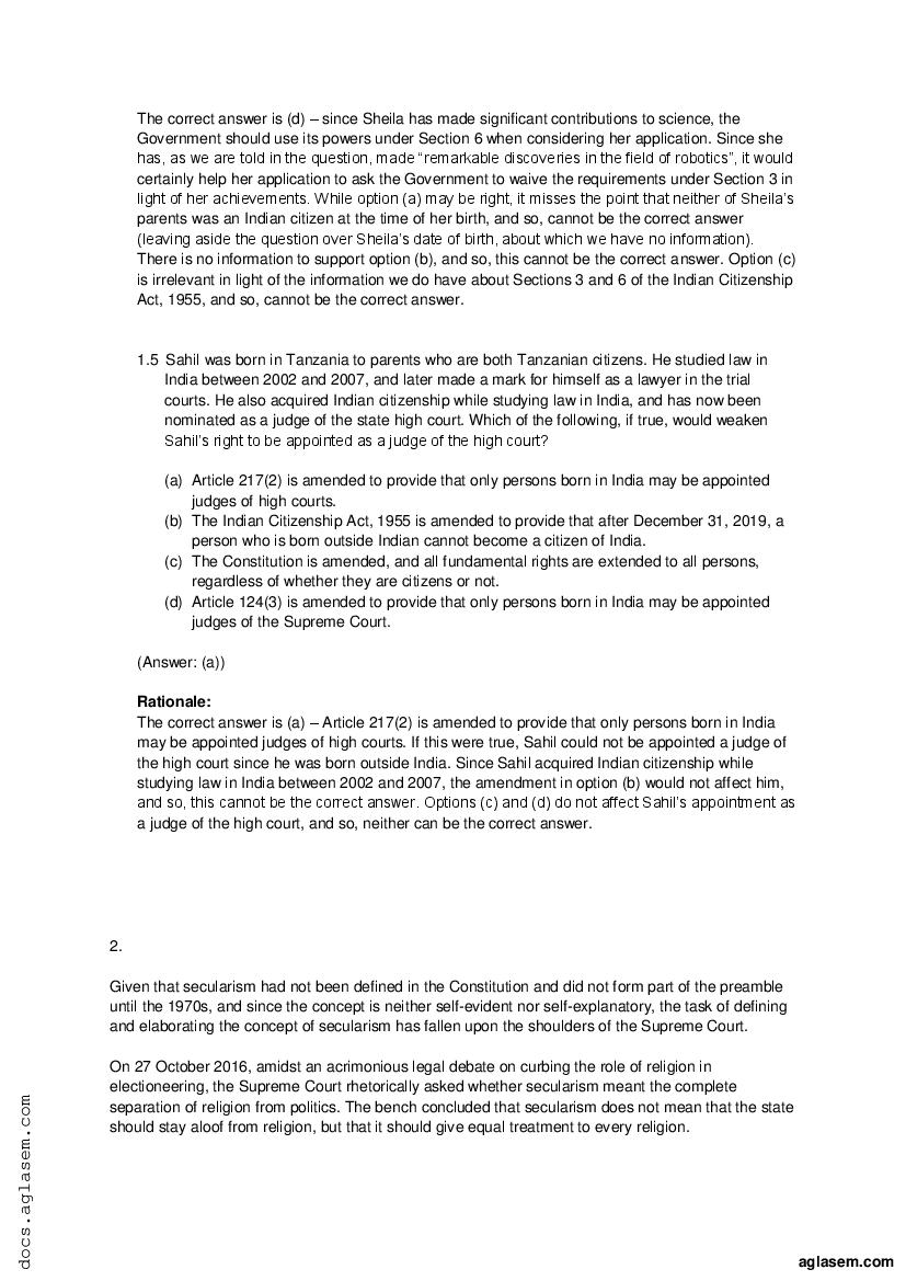 CLAT Sample Paper 2023 (PDF) - Download Here