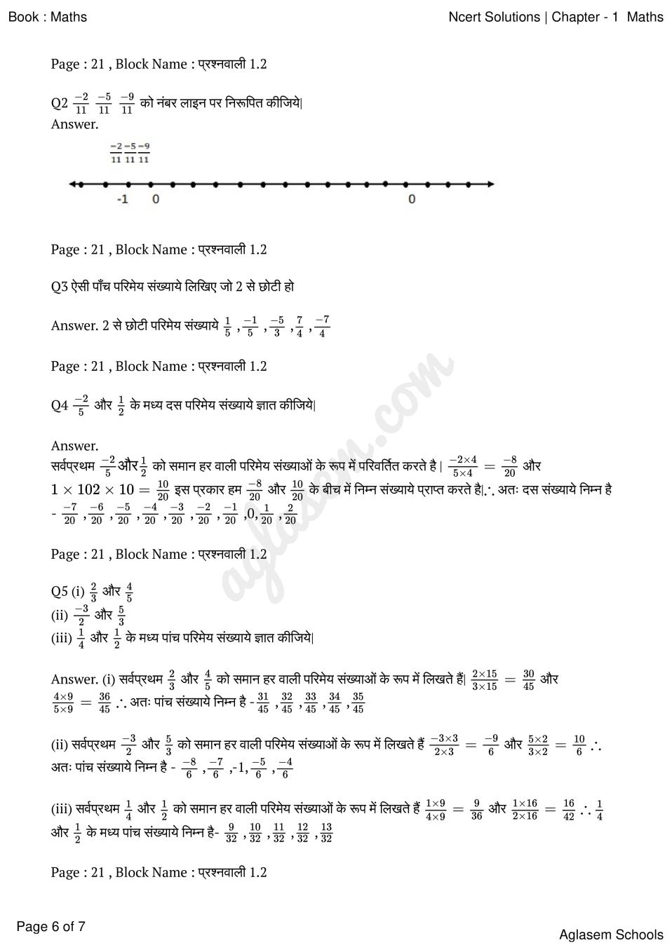 UP Board Solutions For Class 8 Maths Chapter 1 Rational Numbers