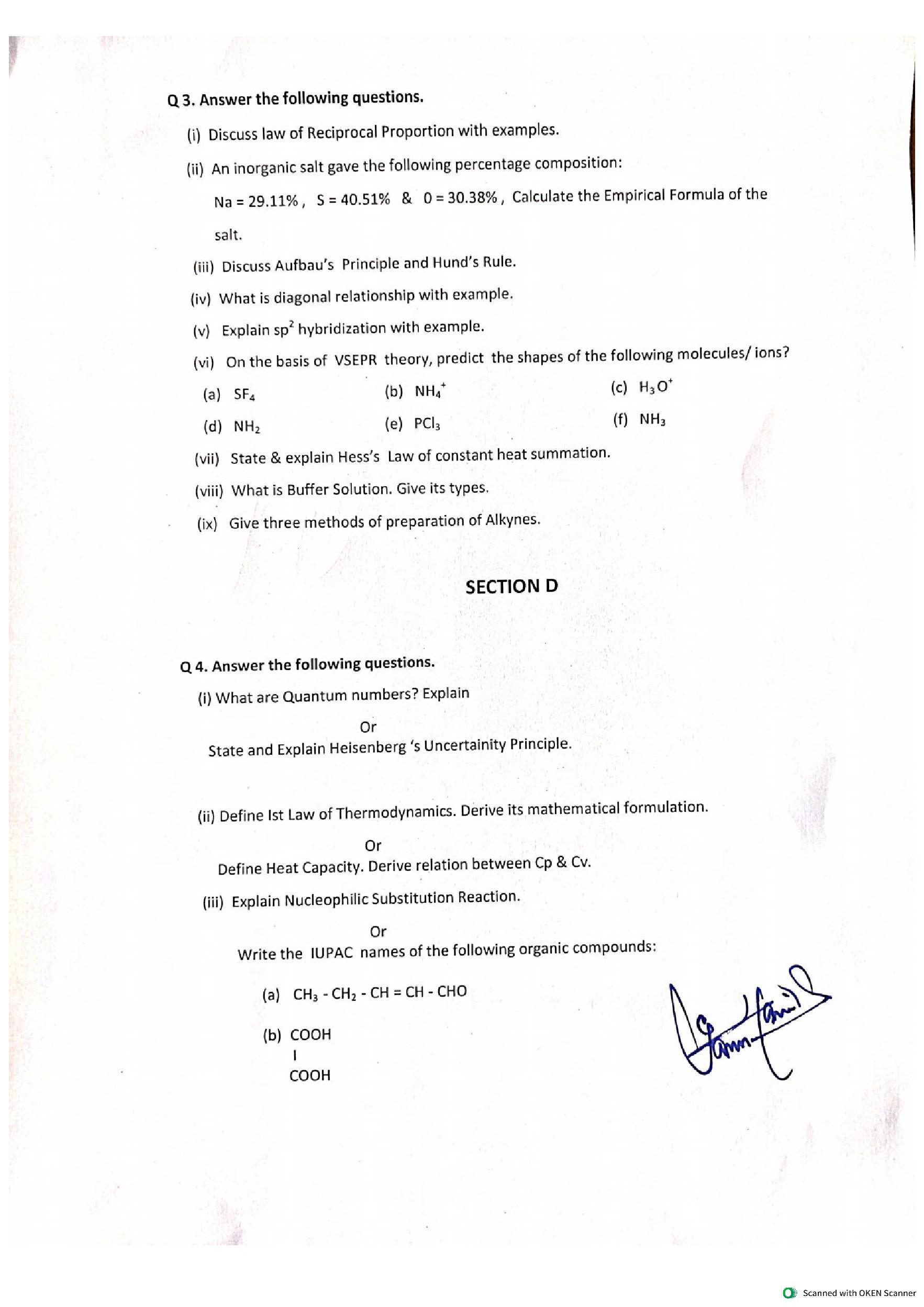 JKBOSE 11th Chemistry Model Paper 2025 PDF Download Here JKBOSE 11th Chemistry Model Paper 2025 PDF Download Here
