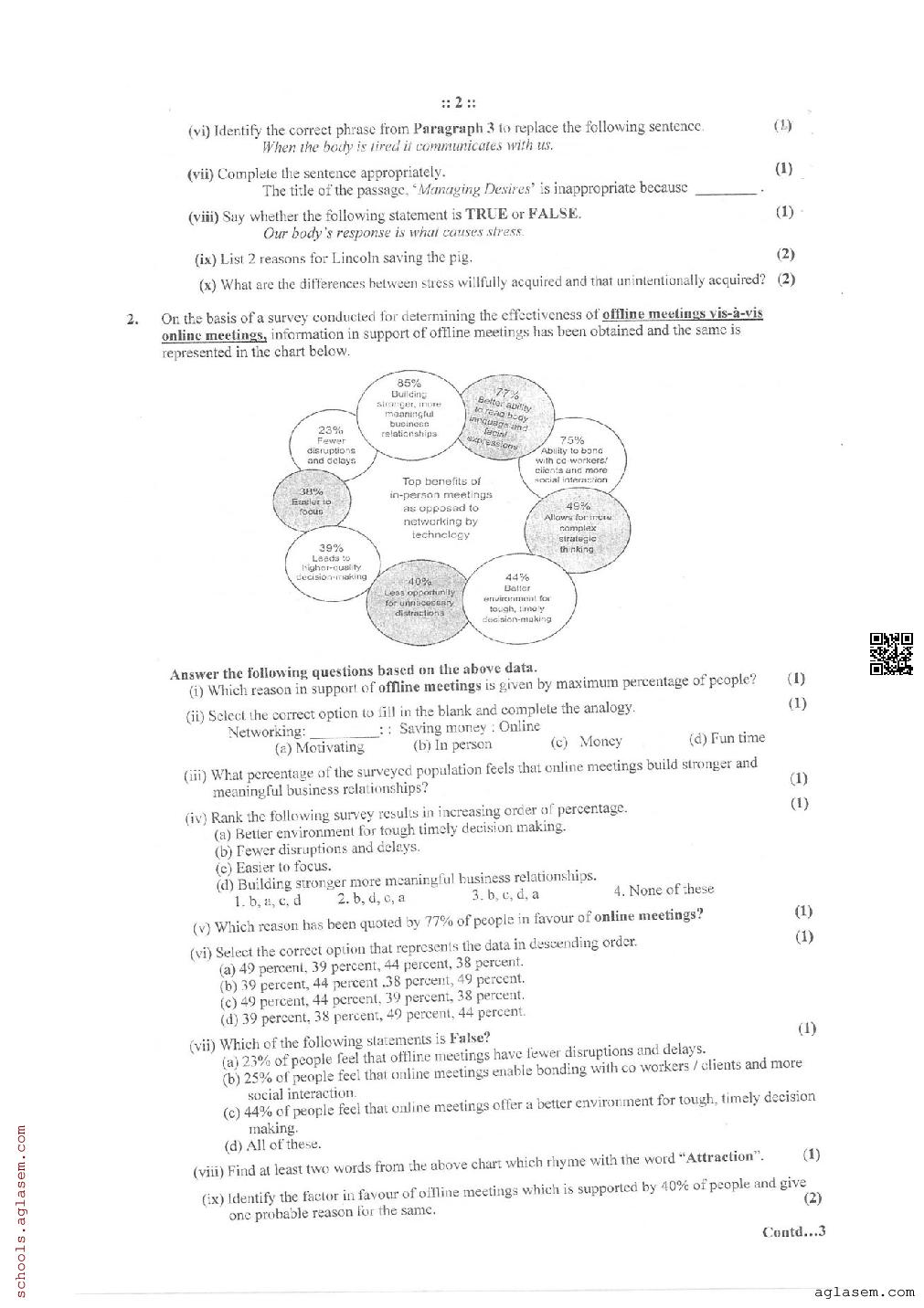 Class 10 English Communicative Mid Term Question Paper 2025 | Download ...