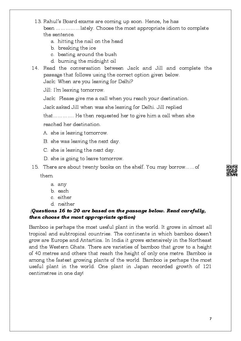 MBOSE Class IX English Sample Paper 2026 (PDF) - Download Meghalaya ...