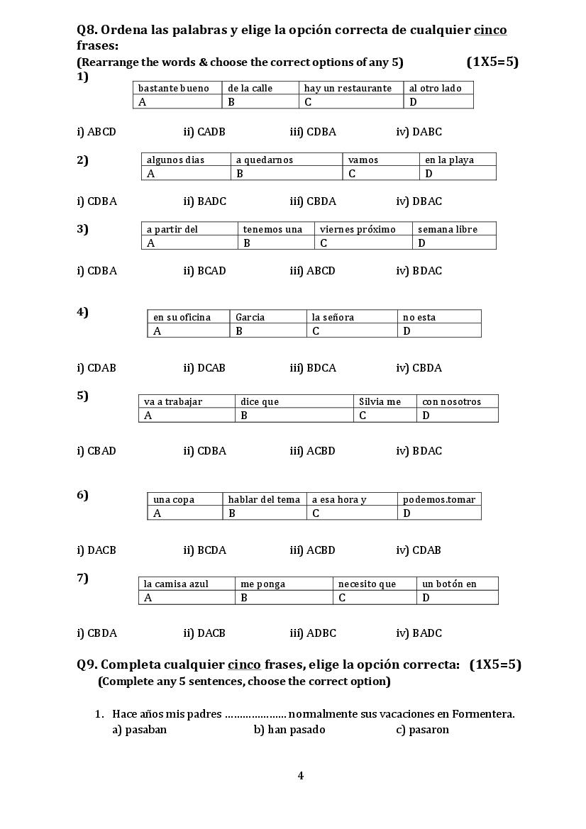 CBSE Class 10 Spanish Sample Paper 2023 PDF Class 10 Spanish Sample CBSE Class 10 Spanish Sample Paper 2023 PDF Class 10 Spanish Sample