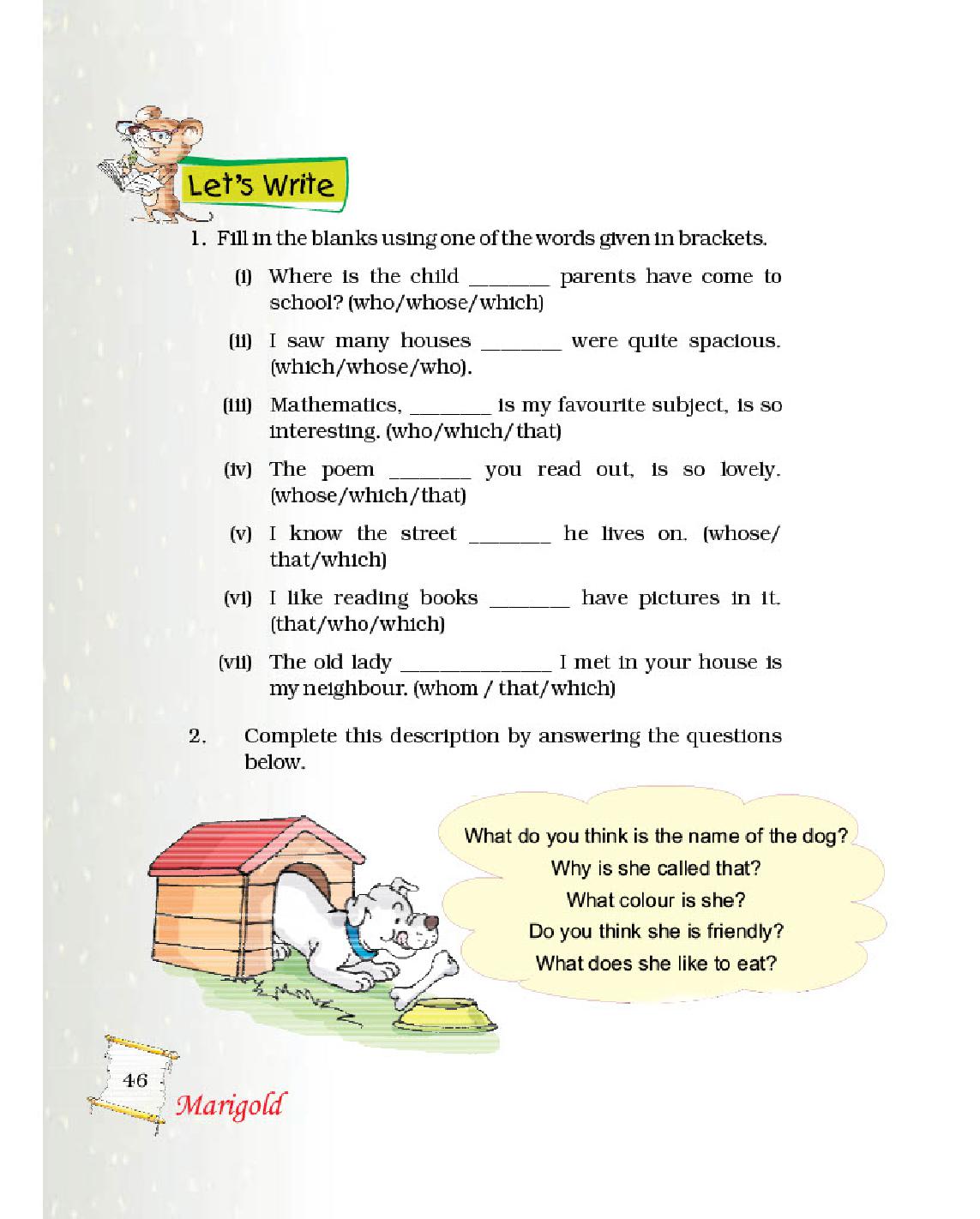 NCERT Book Class 5 English Chapter 3 My Shadow