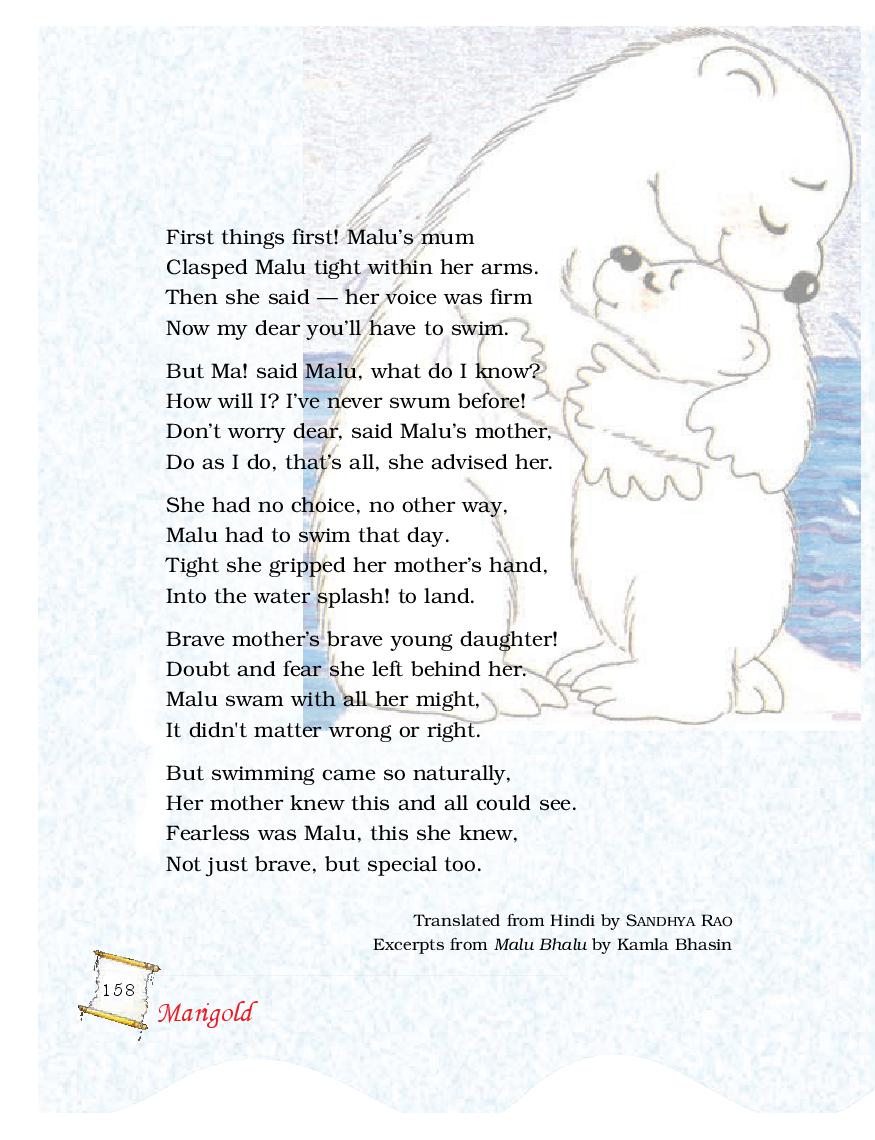 NCERT Book Class 5 English Chapter 10 Malu Bhalu