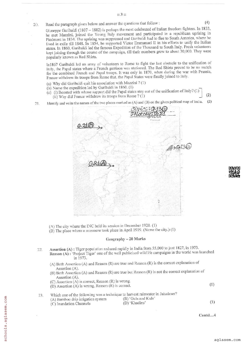 Class 10 Social Science Mid Term Question Paper 2025 | Download 10th ...