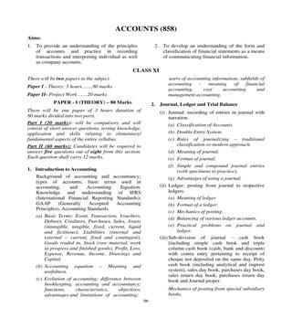 ISC Class 12 Accounts Syllabus 2020