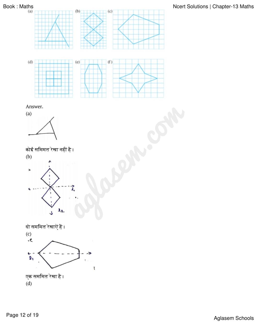 RBSE Solutions For Class 6 Maths Chapter 13 Symmetry 