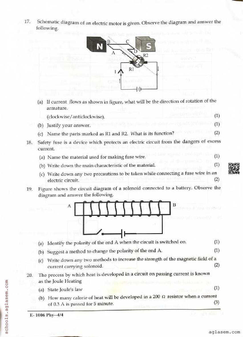 Class 10 Physics Onam Exam Question Paper 2024 | Kerala Std 10 First ...
