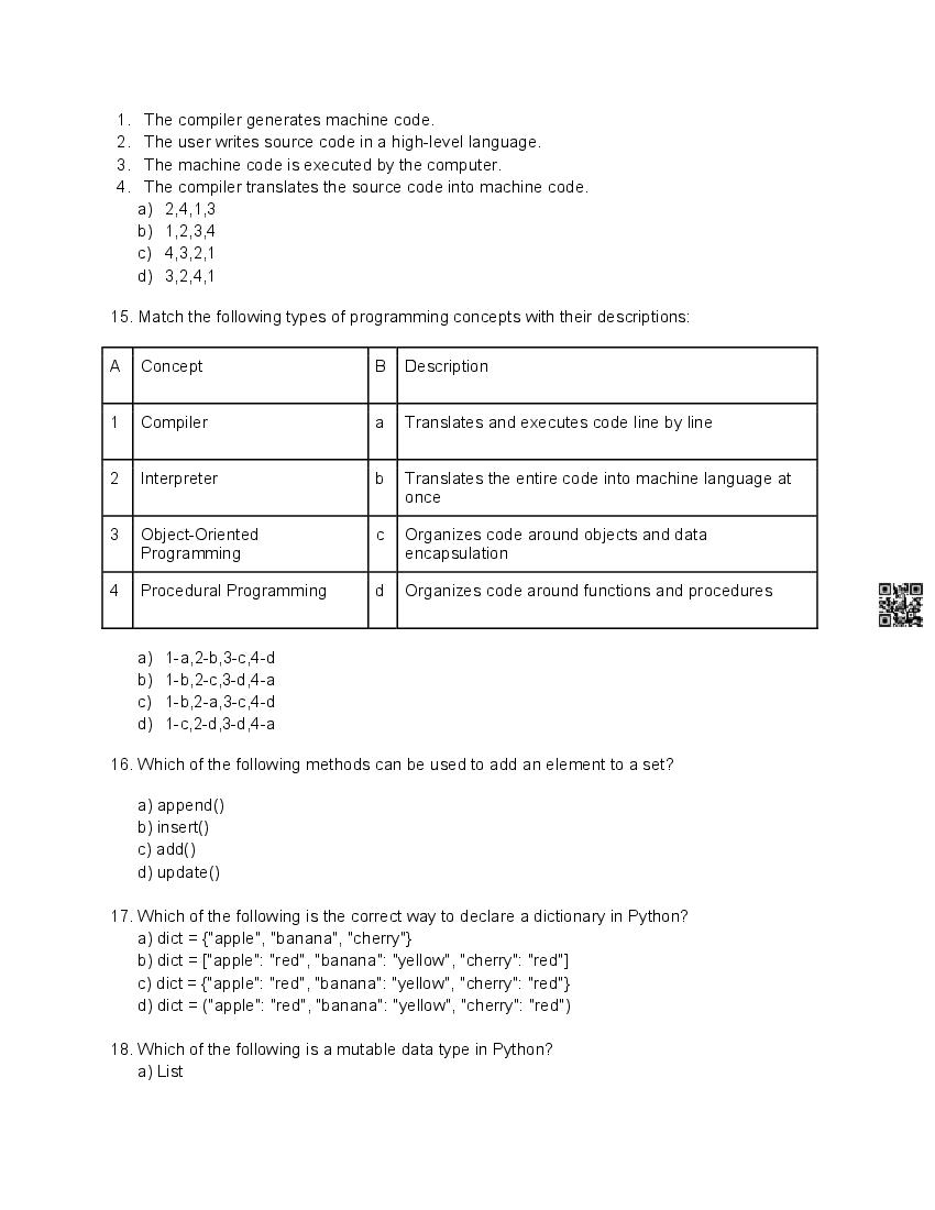 WBCHSE Class 11 Data Science Semester 1 Model Question Paper 2025 - PDF Download - AglaSem