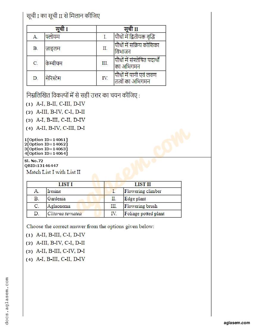 CUET PG Horticulture Question Paper 2022 (PDF) - Download Here ...