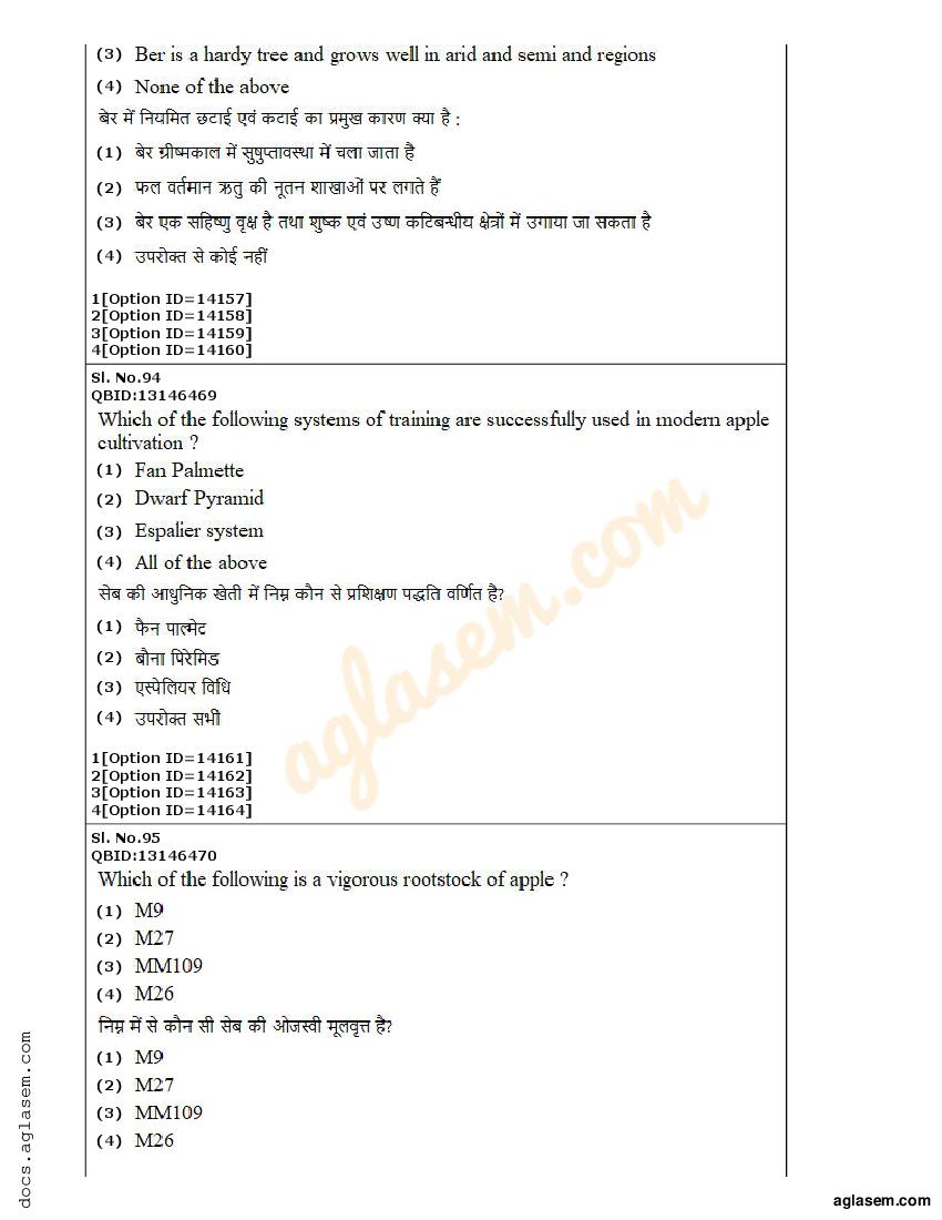 CUET PG Horticulture Question Paper 2022 (PDF) - Download Here ...