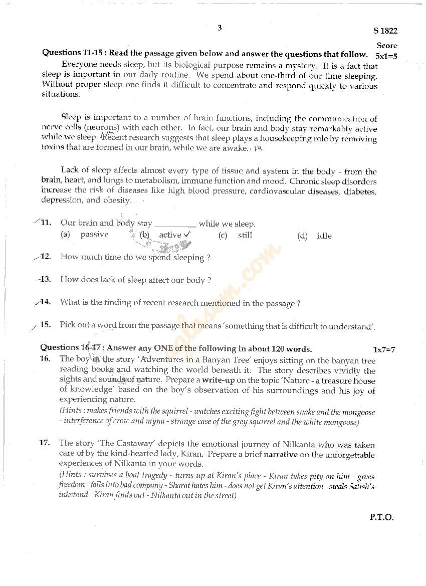 Kerala SSLC English Question Paper 2023 PDF Kerala SSLC English Question Paper 2023 PDF