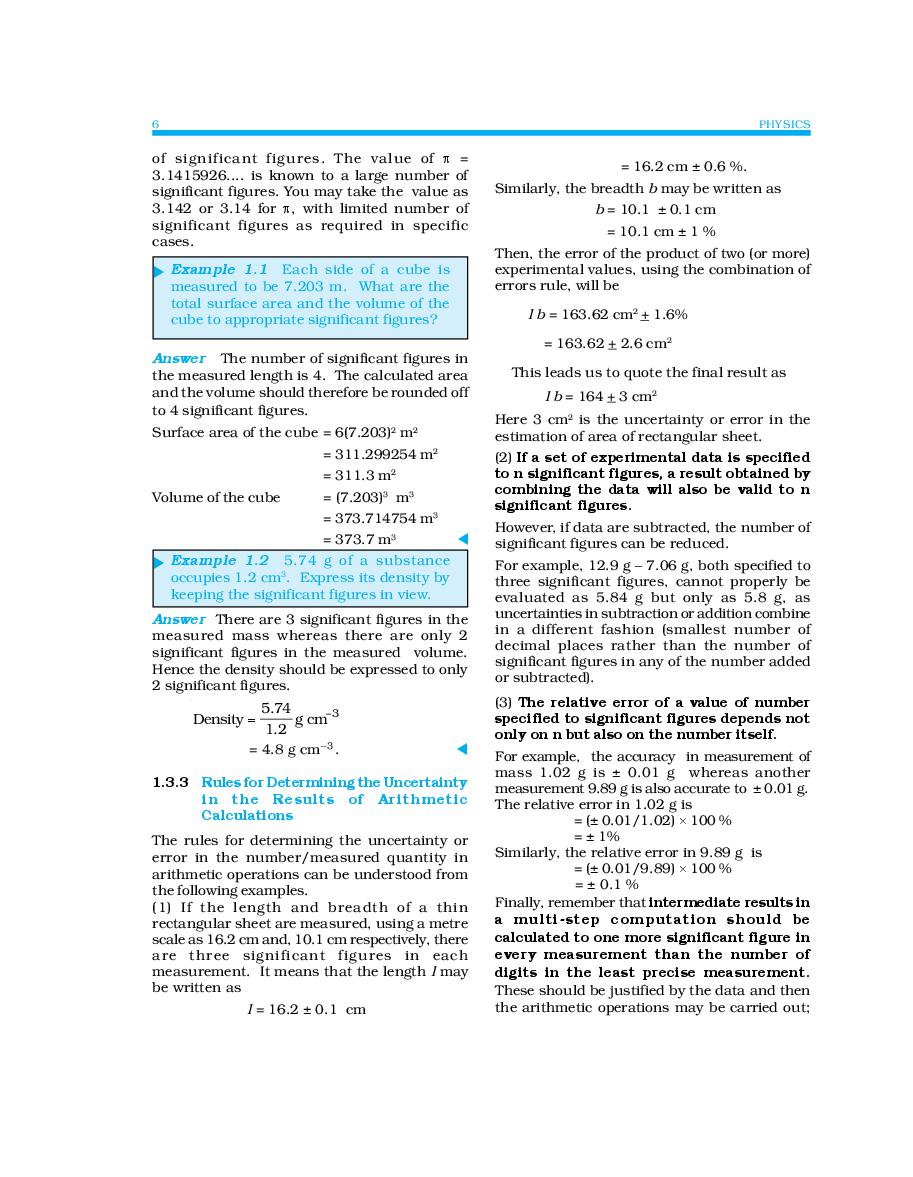 NCERT Book Class 11 Physics Chapter 1 Units And Measurements PDF 