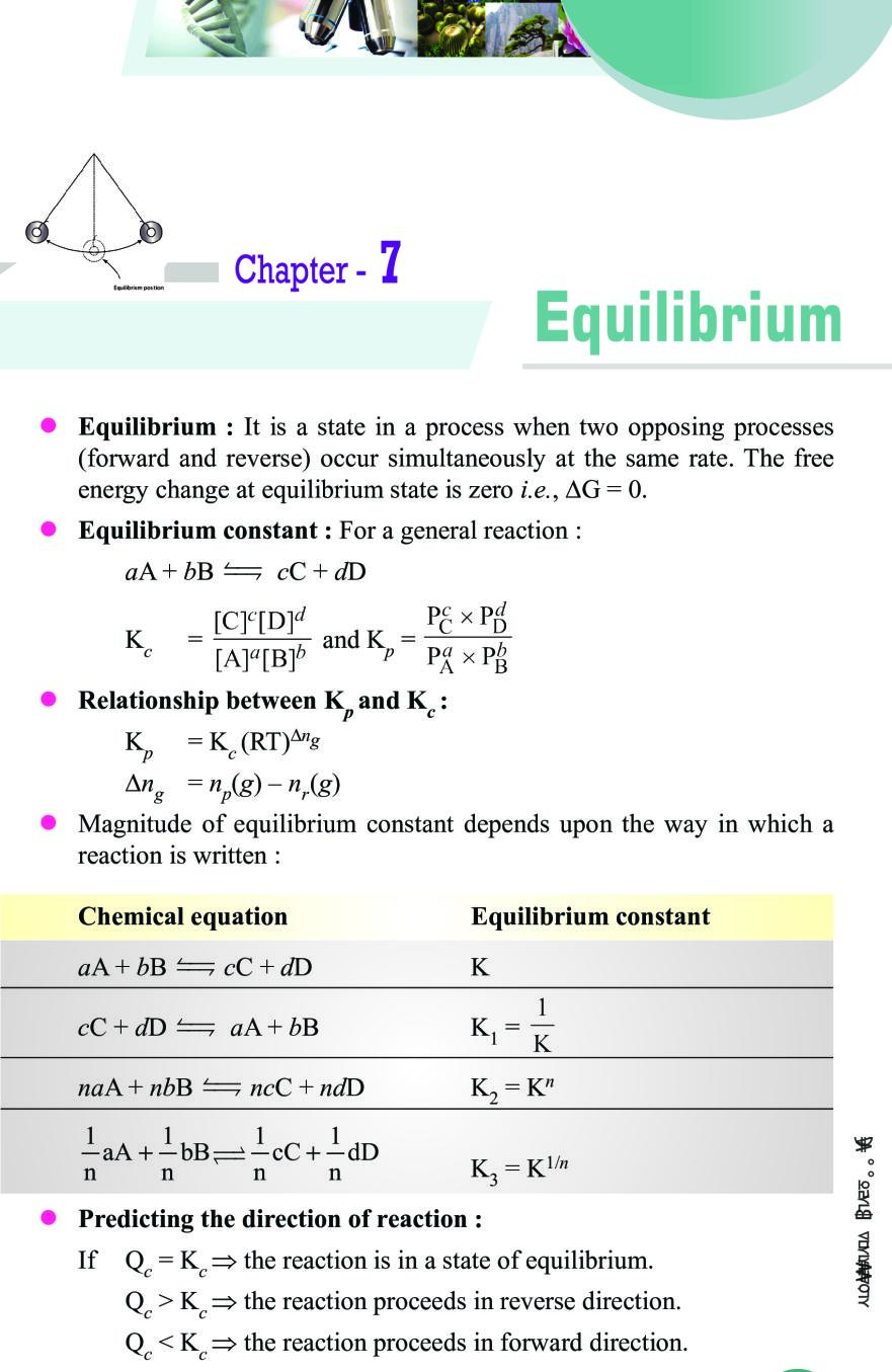 Class 11 Chemistry Notes For Equilibrium PDF Study Material AglaSem