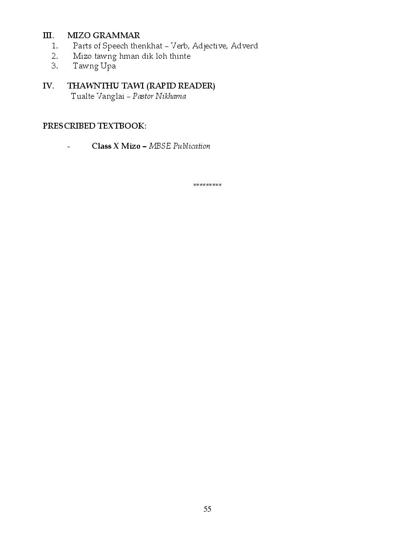 MBOSE SSLC Syllabus 2023 PDF Meghalaya Board Class 10th Syllabus
