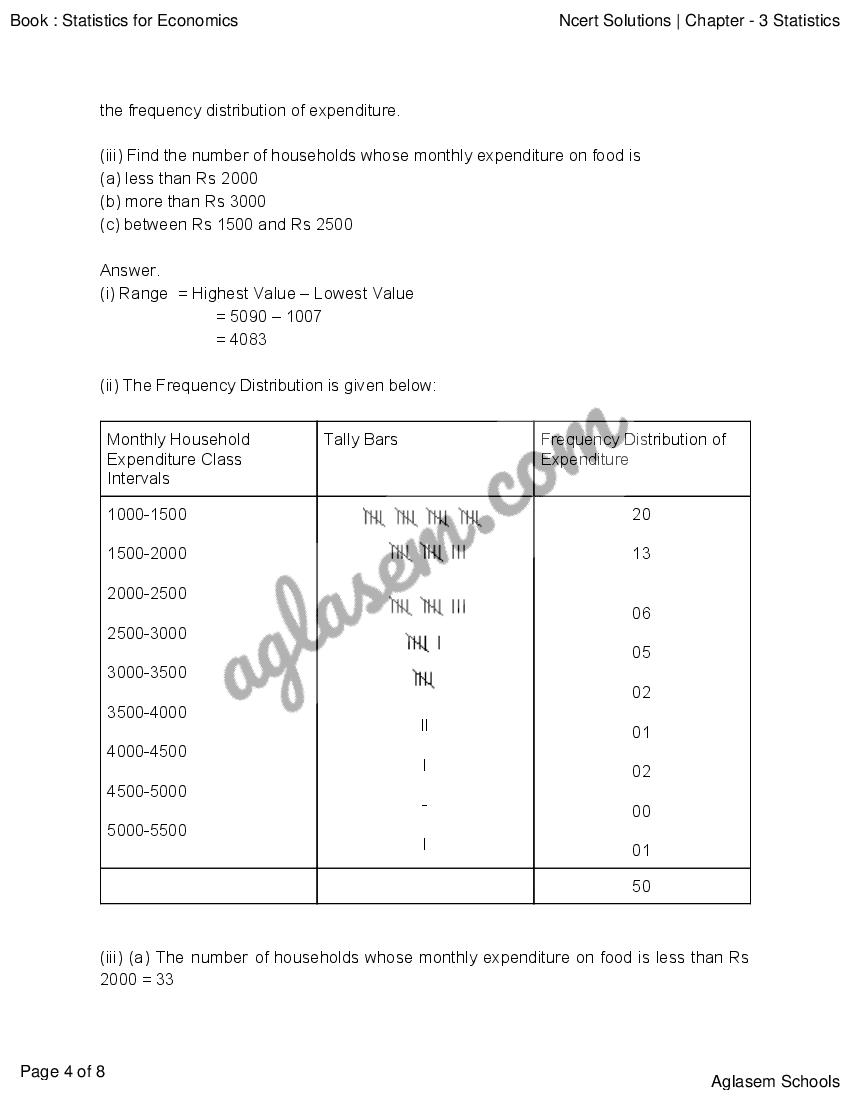 NCERT Solutions For Class 11 Economics Chapter 3 Organisation Of Data PDF NCERT Solutions For Class 11 Economics Chapter 3 Organisation Of Data PDF