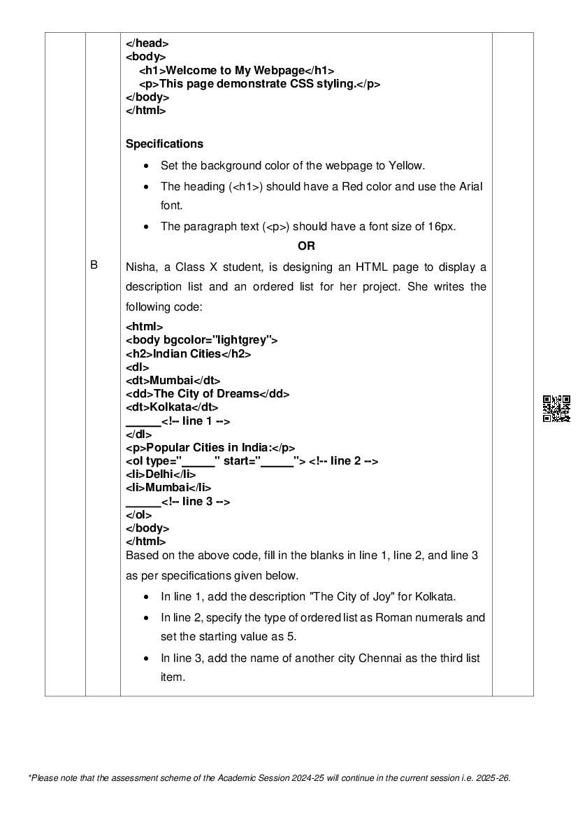 CBSE Class 10 Computer Application Sample Paper 2026 (Solved) PDF ...