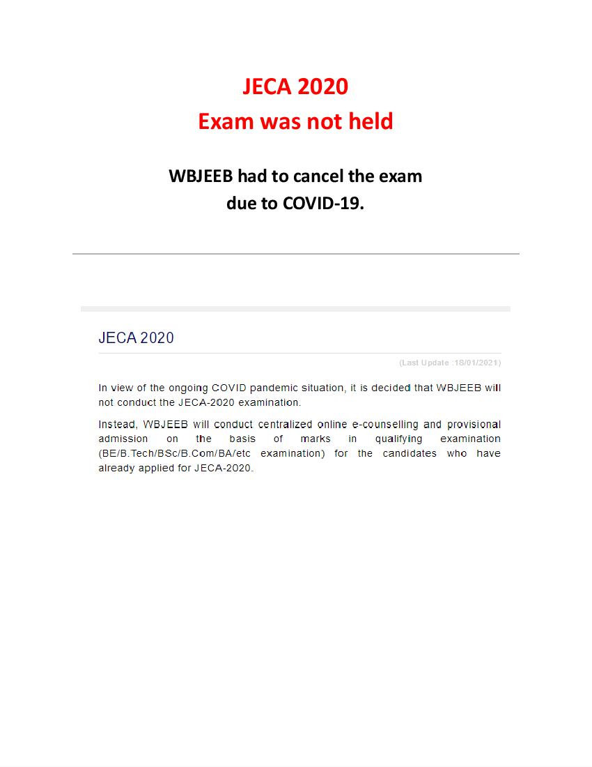 JECA 2020 Question Paper