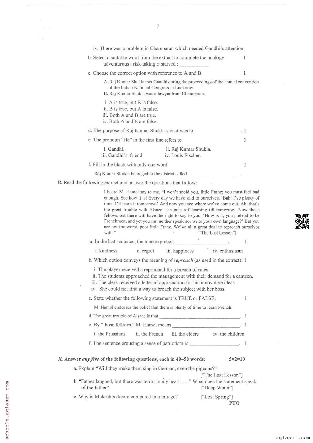 Class 12 English Mid Term Question Paper 2025 | Download 12th Term 1 ...