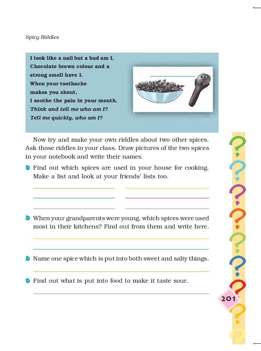 NCERT Book Class 4 EVS Chapter 25 Spicy Riddles