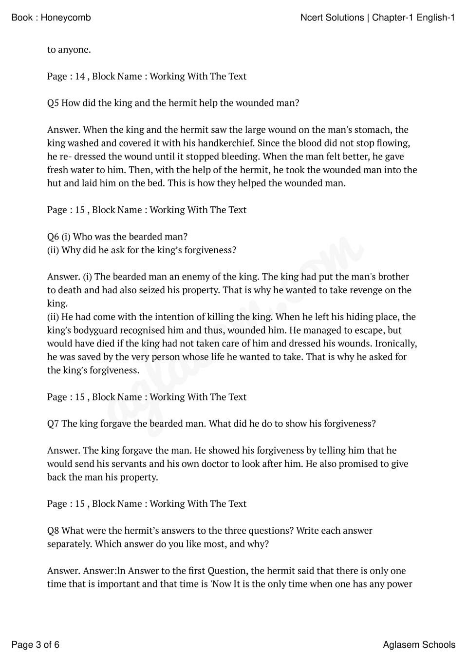 NCERT Solutions For Class 7 English Chapter 1 Three Questions AglaSem NCERT Solutions For Class 7 English Chapter 1 Three Questions AglaSem