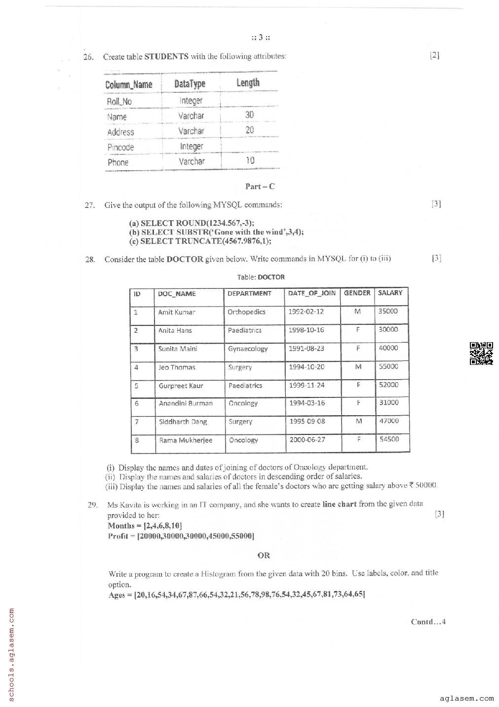 Class 12 Informatics Practices Mid Term Question Paper 2025 | Download ...