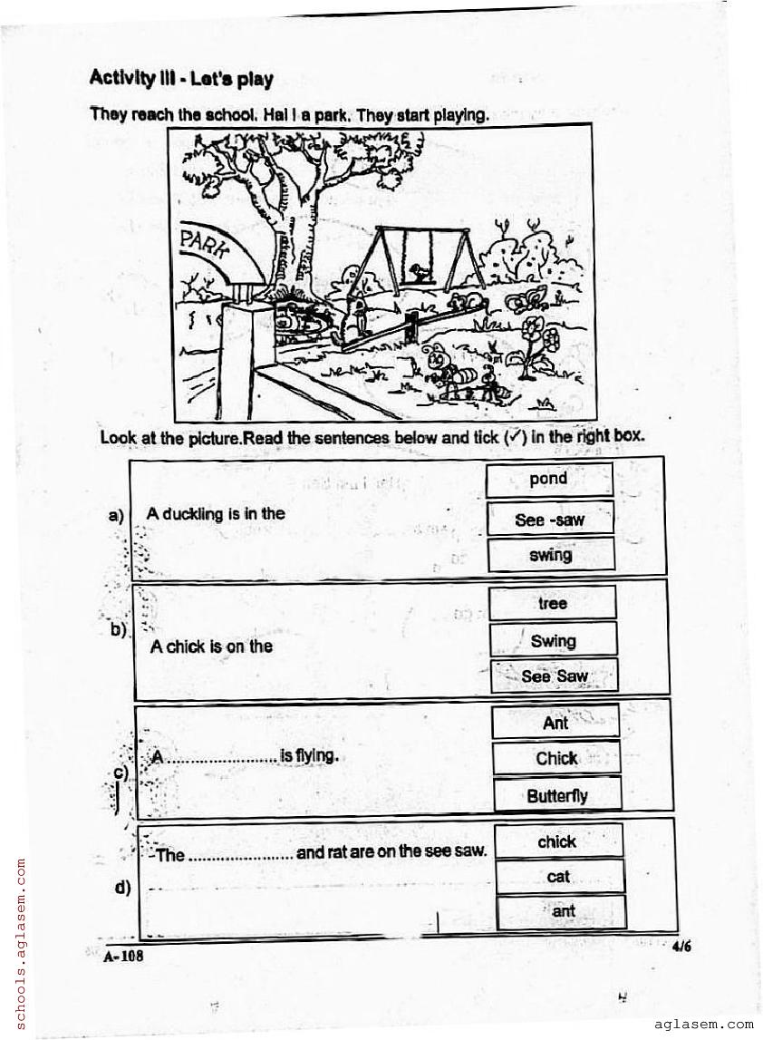 Class 1 English Onam Exam Question Paper 2023 PDF Kerala Std 1