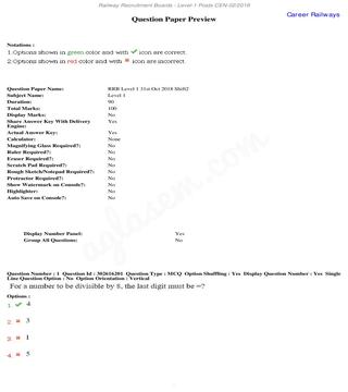 RRB Group D Question Paper 31 Oct 2018 in English