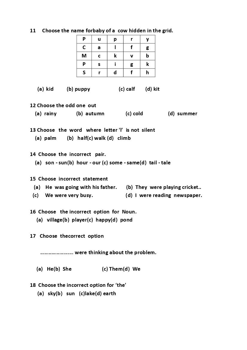 PSEB 5th English Sample Paper 2024 PDF Punjab Board Model Paper For PSEB 5th English Sample Paper 2024 PDF Punjab Board Model Paper For