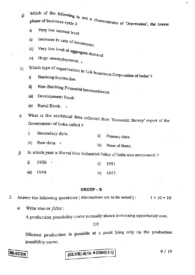 WB Class 11 Economics Question Paper 2024 (PDF) - Download WBCHSE Class ...