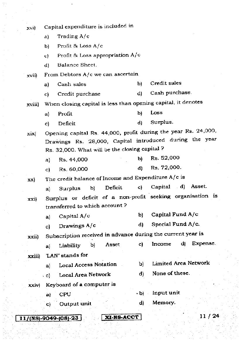 WB Class 11 Accountancy Question Paper 2024 (PDF) - Download WBCHSE ...